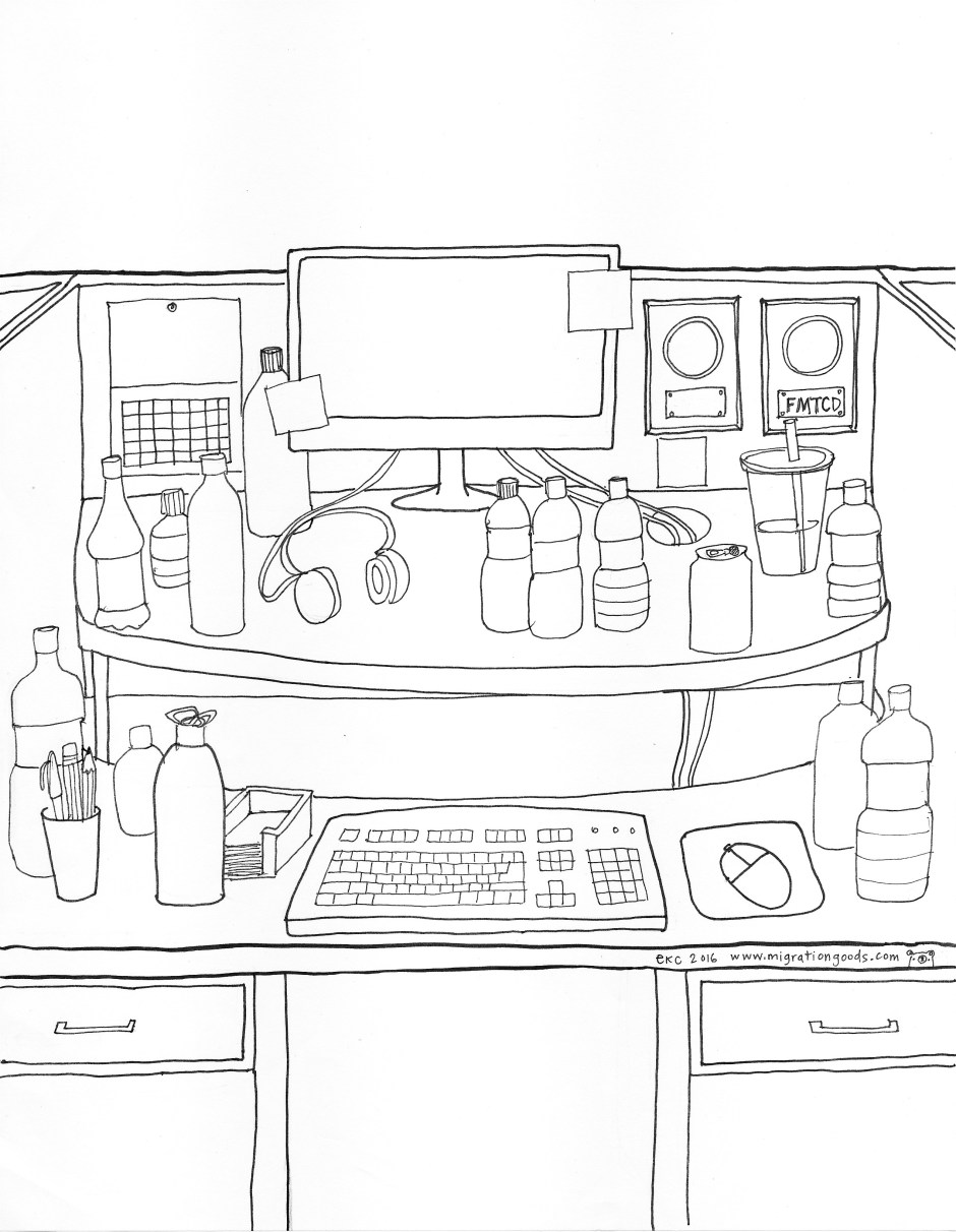 Lots of Bottles Desk Coloring Page by Eling Chang – follow me to ...