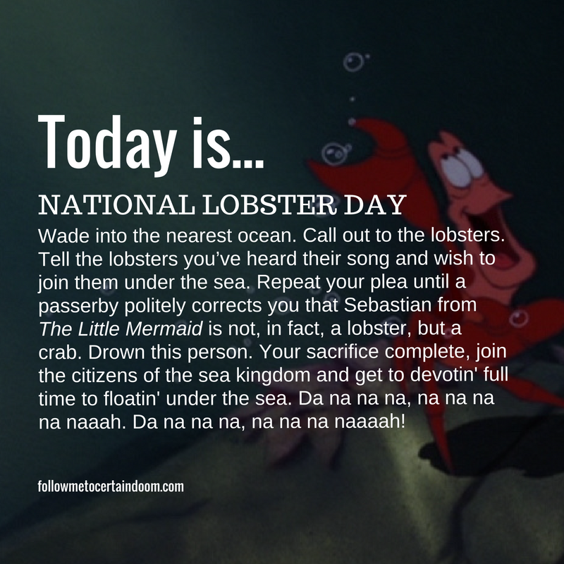 How to Celebrate National Lobster Day – June 15, 2017 – follow me to ...